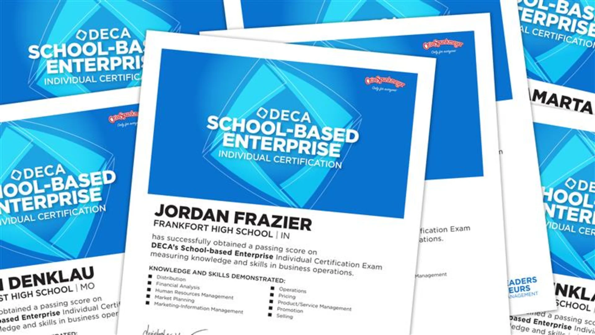 Congratulations to the Members that Achieved SBE Individual Certification | DECA Direct Online